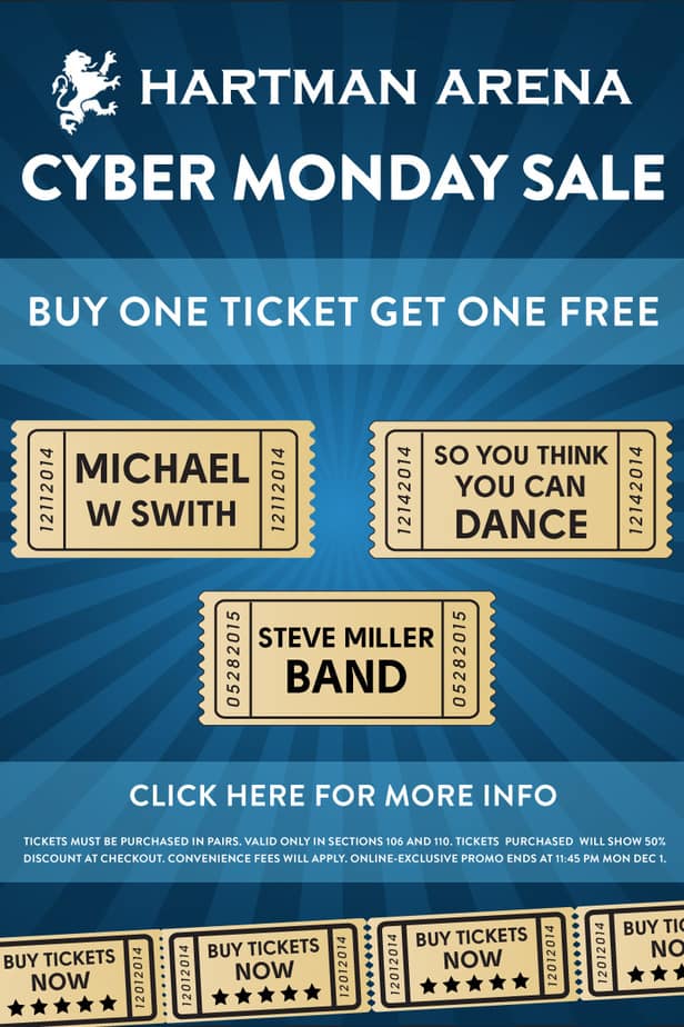 BOGO FREE Tickets at Hartman Arena
